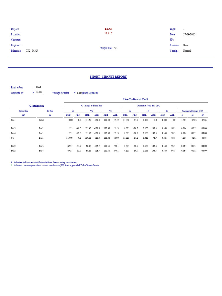 TP2.SI2S - Short-Circuit LG Report | PDF | Physical Quantities | Electronic Engineering