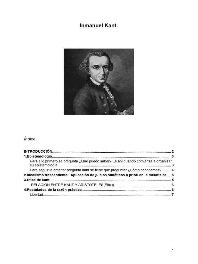 Kant | PDF | Immanuel Kant | A priori y a posteriori