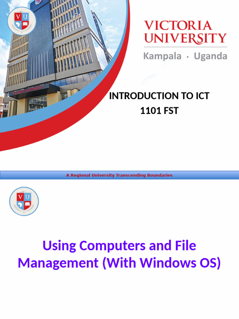 Introduction To Ict 1101 FST: A Regional University Transcending ...