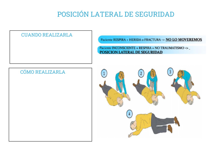 Posición Lateral de Seguridad en Primeros Auxilios | PDF