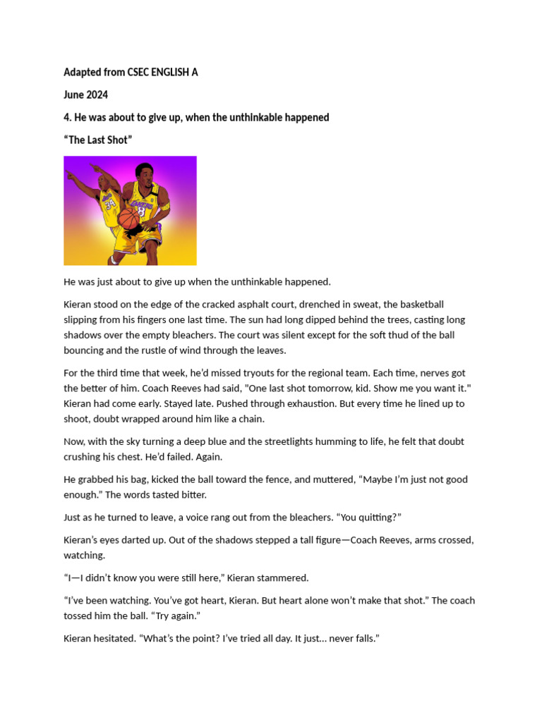 CSEC ENGLISH A June P2 No4 Essay | PDF