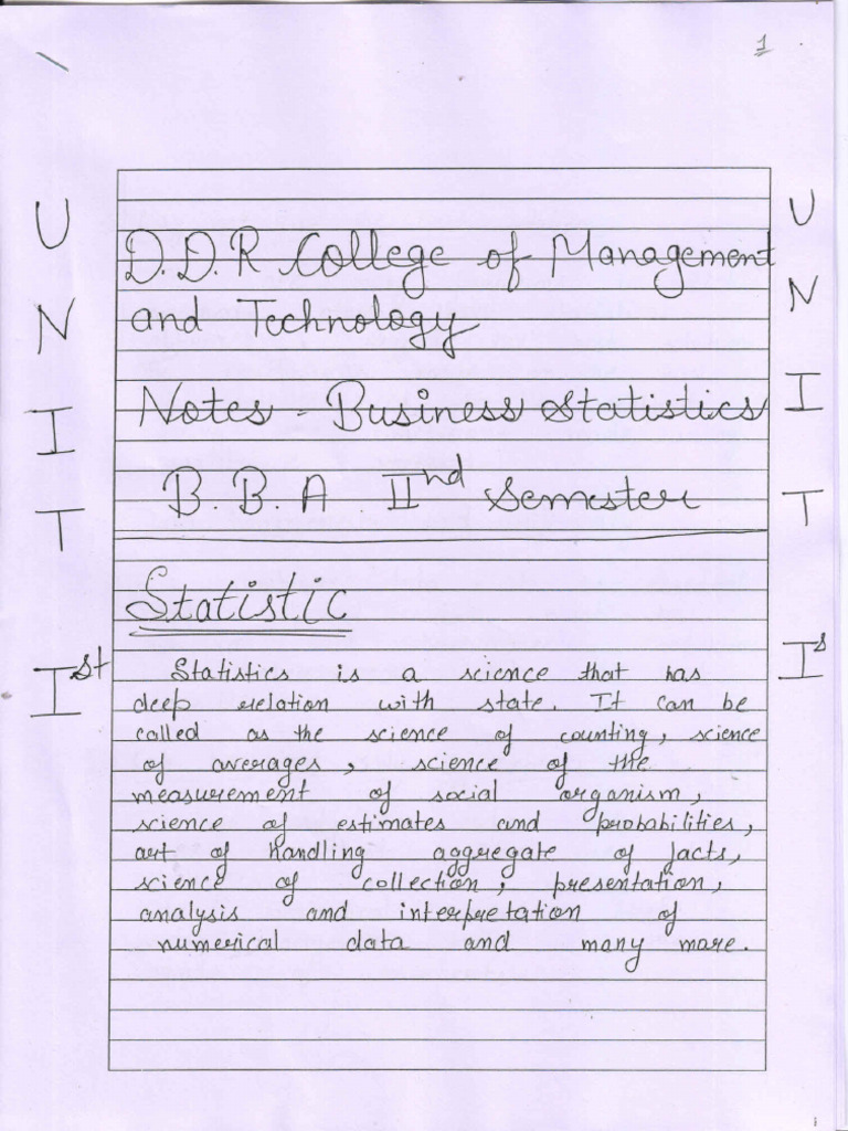 Business Statistics Bba | PDF