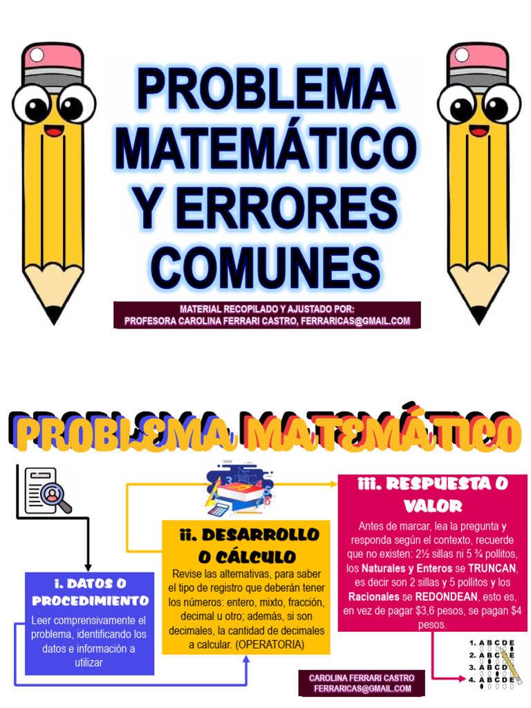 Ayuda Memoria1 Problema Matemático y errores comunes | PDF | División (Matemáticas) | Sustracción