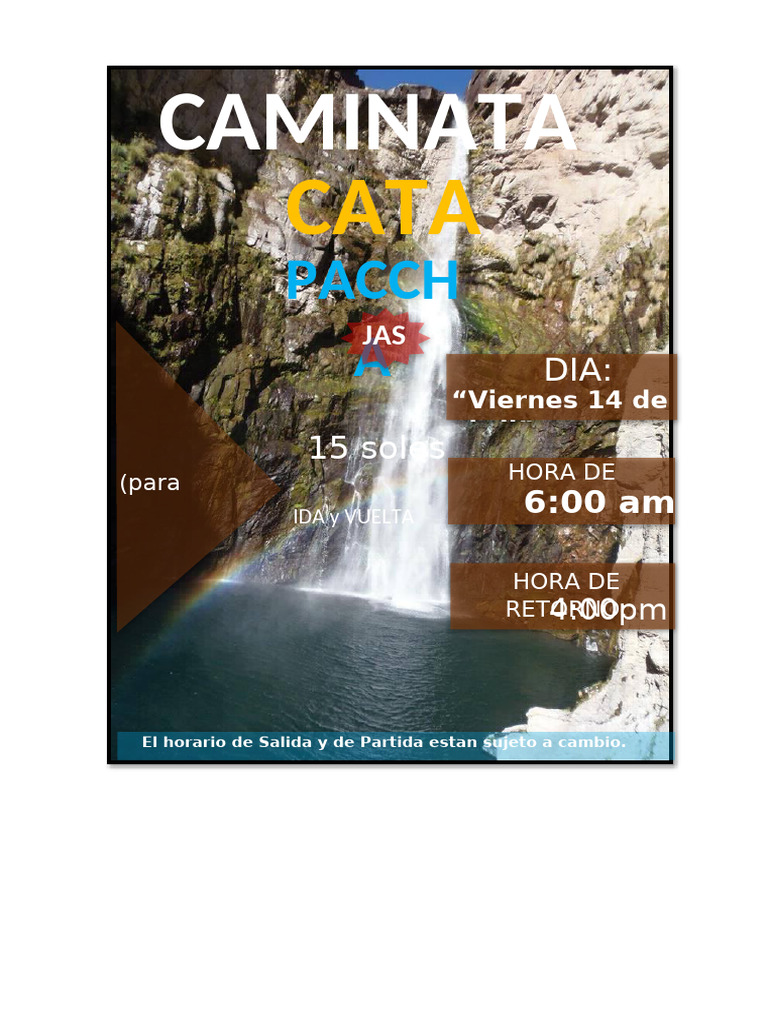 Caminata Catarata Paccha | PDF