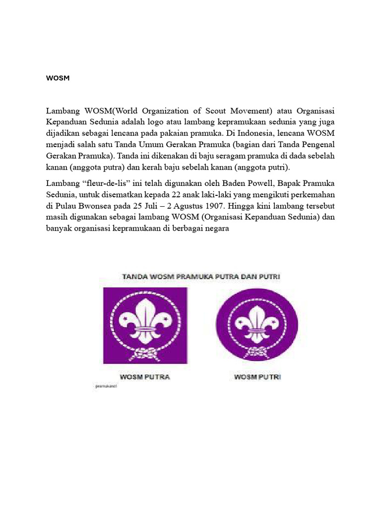 Arti dan Makna Lambang WOSM Pramuka | PDF