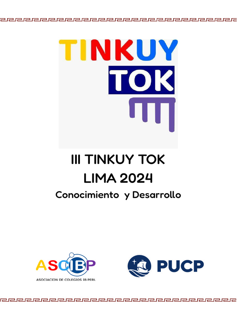 Cuadernillo III Tinkuy Tok 2024 (Borrador Final) | PDF | Enseñando | Conocimiento
