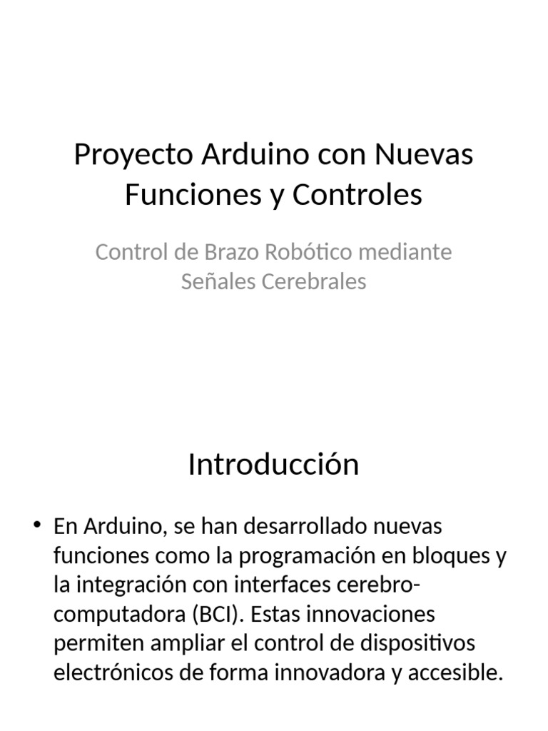 Proyecto Arduino BCI Diseño | PDF