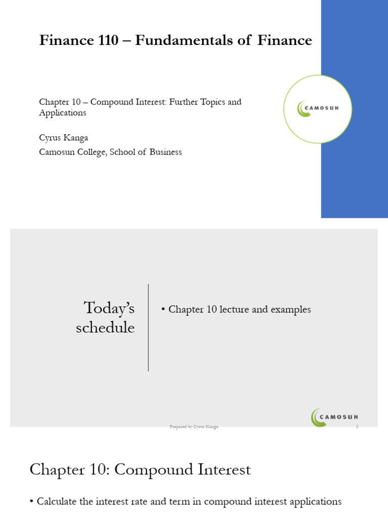 Chapter 10 - Compound Interest - Applications - ONLINE | PDF | Interest ...