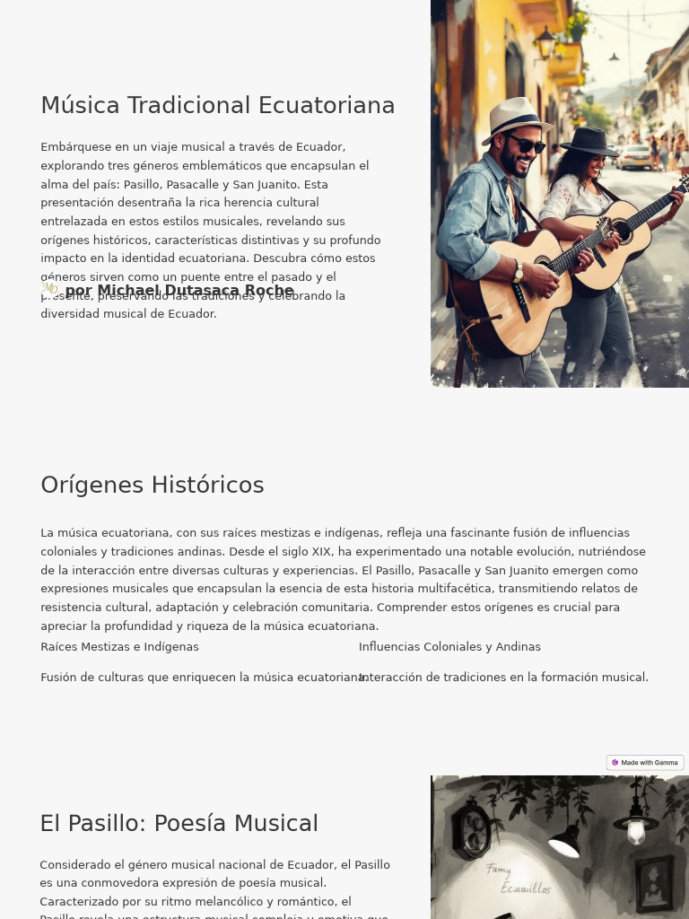 Música Tradicional de Ecuador: Pasillo, Pasacalle y San Juanito | PDF ...