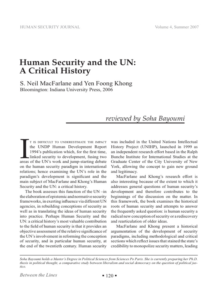 Human Security and The UN A Critical His | PDF