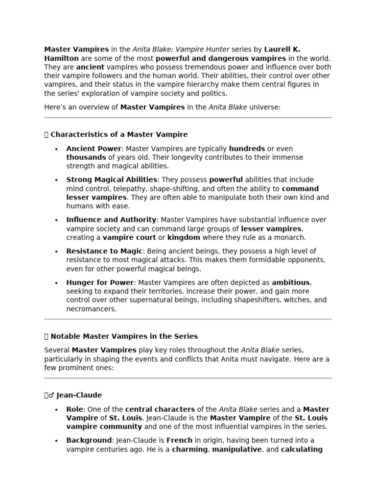 Master Vampires | PDF | Vampires