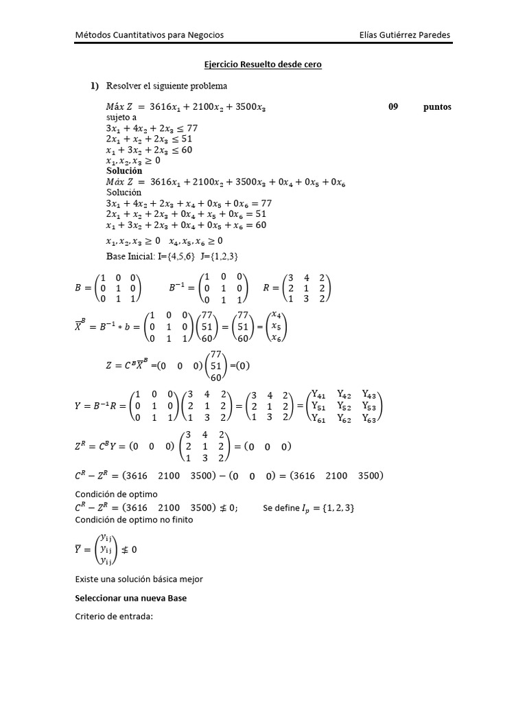 Ejercicio Resuelto Con Algoritmo Simplex Pdf Ciencia Computacional Algoritmos