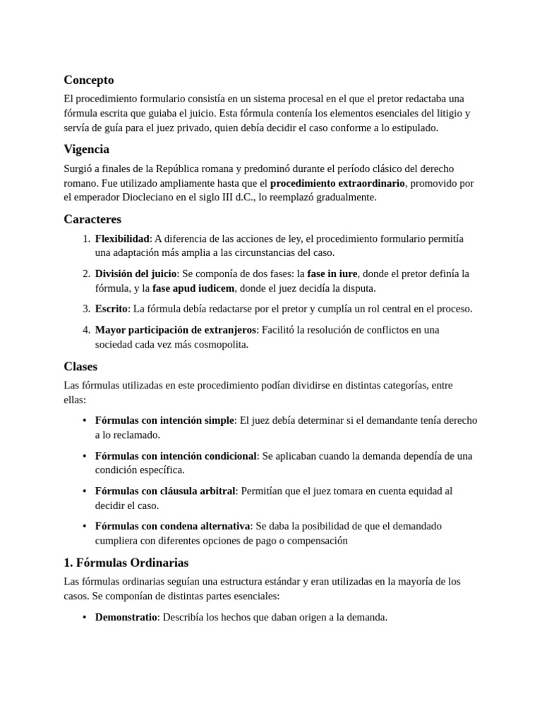 Procedimiento Formulario en Derecho Romano | PDF | Demanda judicial ...