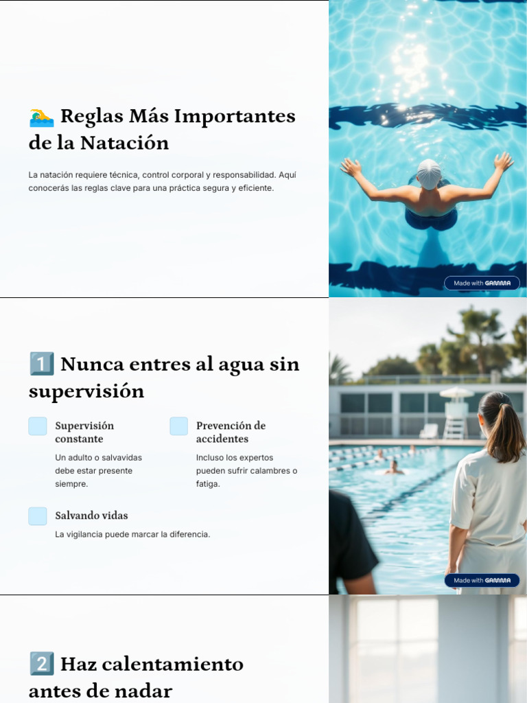 Reglas Mas Importantes de La Natacion | PDF | Nadando | Corriendo