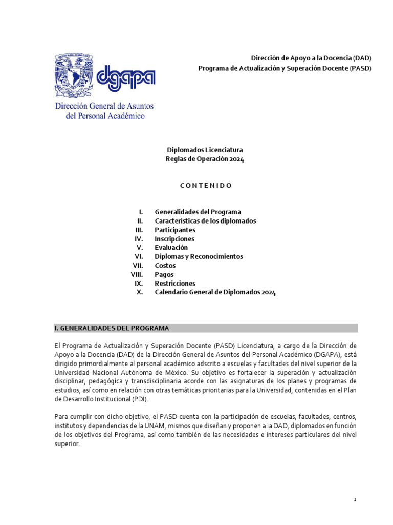 Reglas de Operación PASD 2024 | PDF | Maestros | Diploma