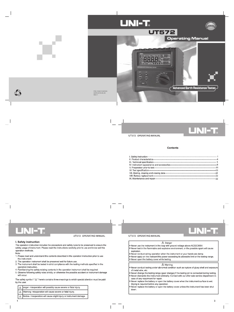 UT572 English Manual | PDF