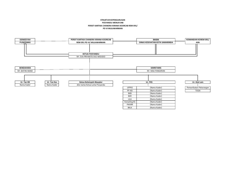 Struktur Kepengurusan Posyandu Sesuai DP | PDF
