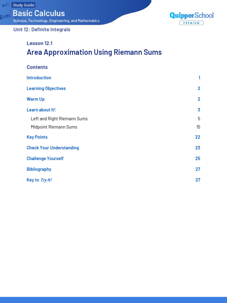 Area Approximation Using Riemann Sums-1 | PDF | Integral | Area