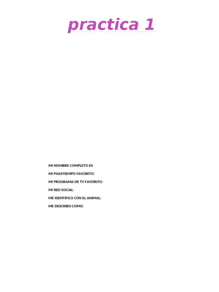 Practica 1. Mi Primer Documento | PDF