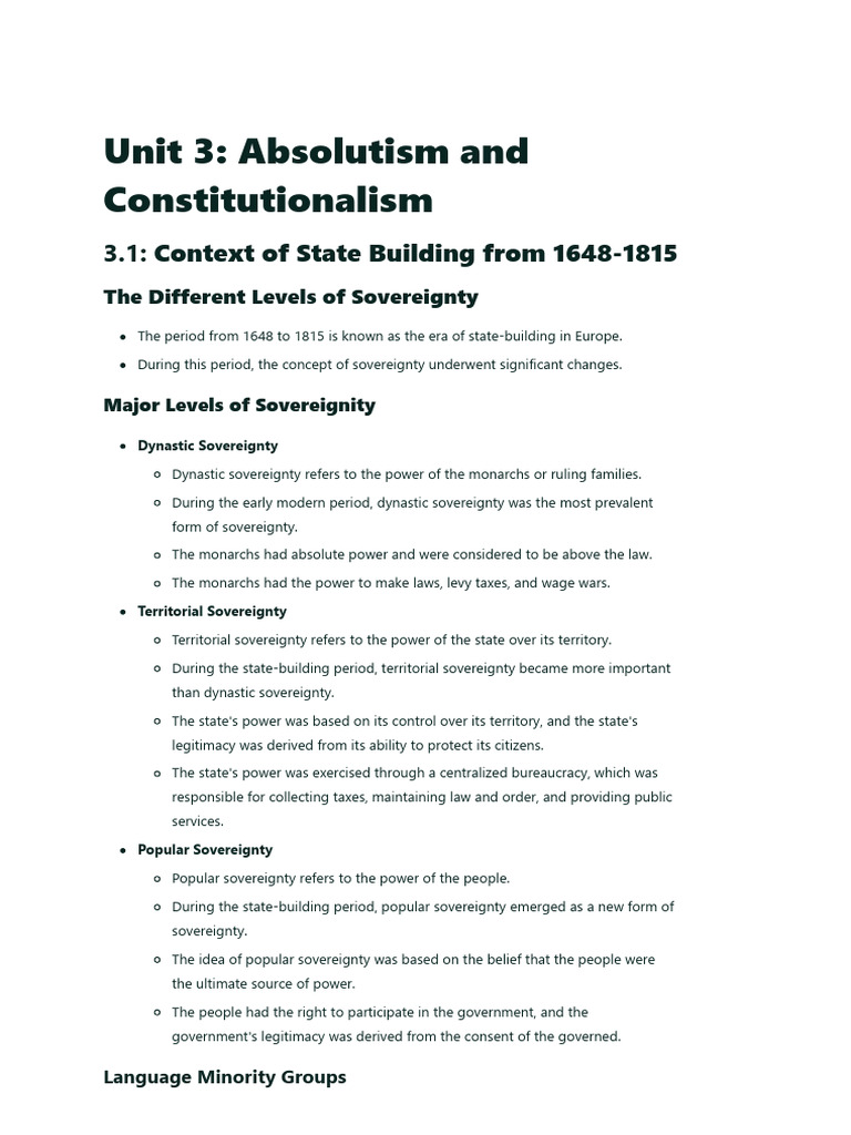 Unit 3 - Absolutism and Constitutionalism | PDF | Atlantic Slave Trade ...