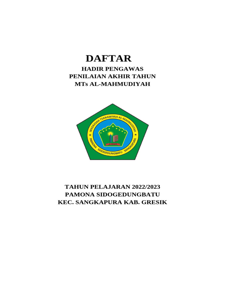 Cover Daftar Hadir Rapat Guru | PDF