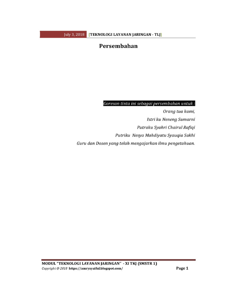 MODUL TEKNOLOGI LAYANAN JARINGAN - Unduh Buku - 1-50 Halaman - FlipHTML5 | PDF