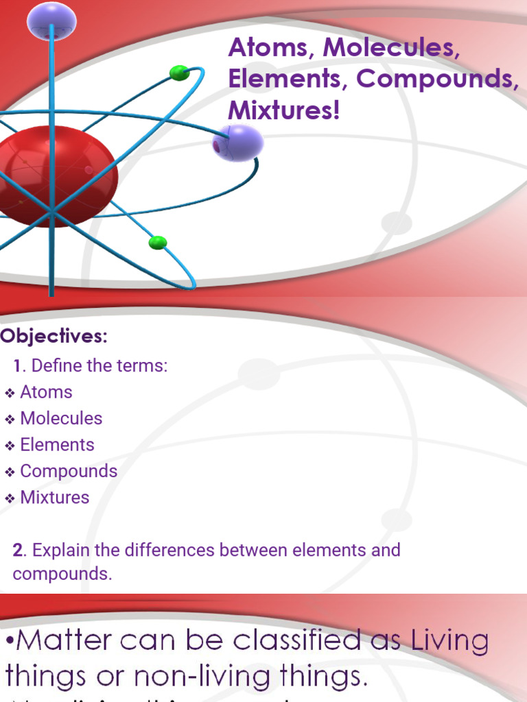 Topic 1 - Atoms, Molecules, Compounds and Mixtures | PDF | Chemical ...
