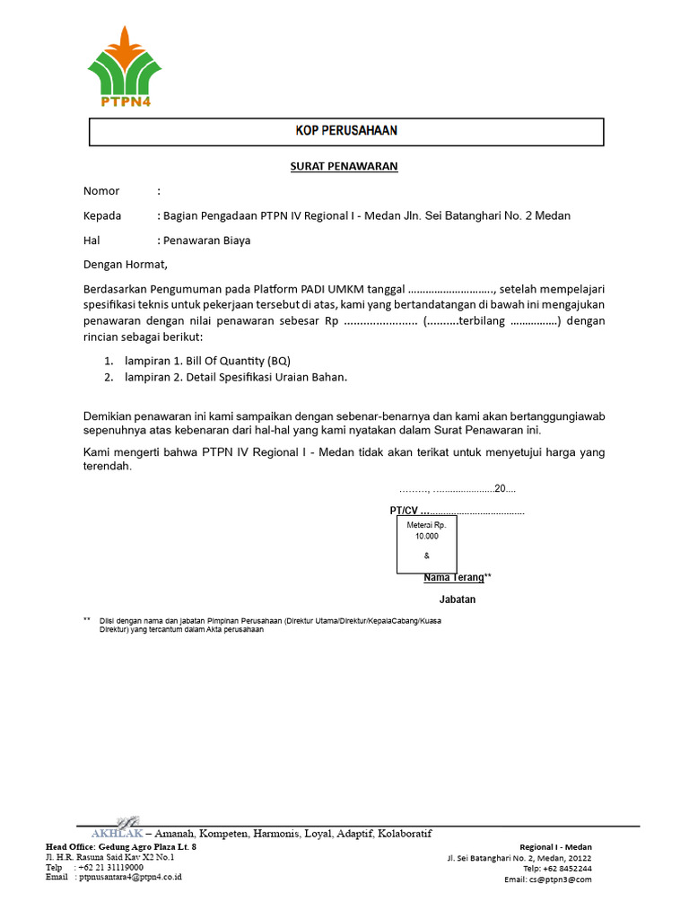 Kebutuhan Permintaan-Perkebunan Nusantara-VRO-2025-04-25-0000001 | PDF
