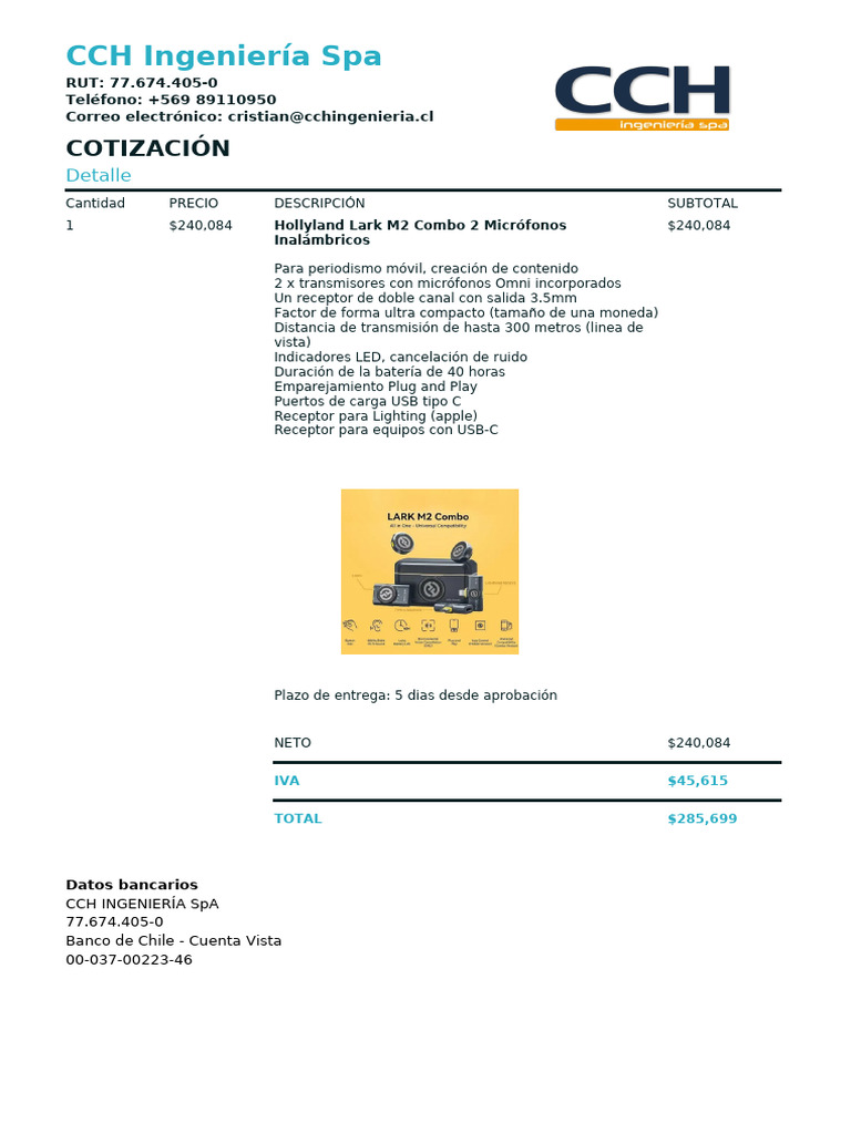 Cotización 015 San Carlos | PDF