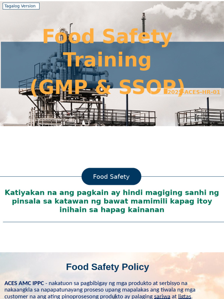 Food Safety - GMP and Ssop | PDF