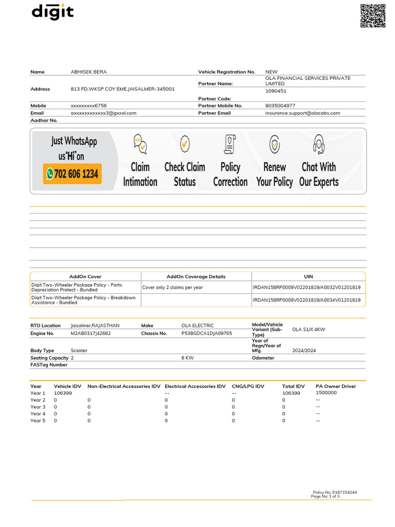 OET-017404211170924-ECM973 Vehicle Insurance Invoice FRONT | PDF | Insurance | Liability Insurance