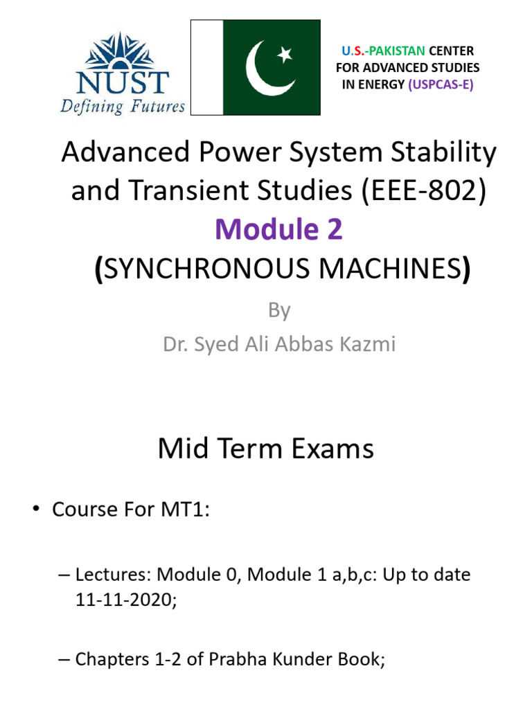 APSSTS Module 2 SYNCHRONOUS MACHINES (Modified) by DR Kazmi Final | PDF | Electrical Engineering ...