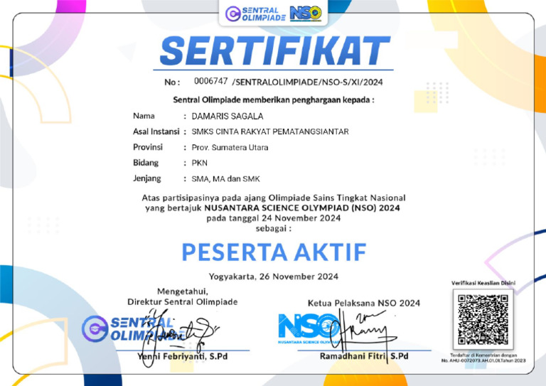 Cert - PKN - NSO 2024 | PDF