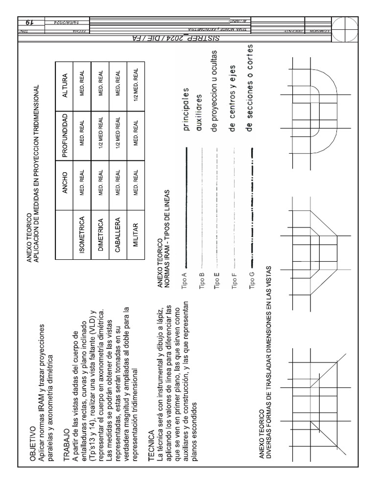 TP19 - Monge y Axonometria | PDF