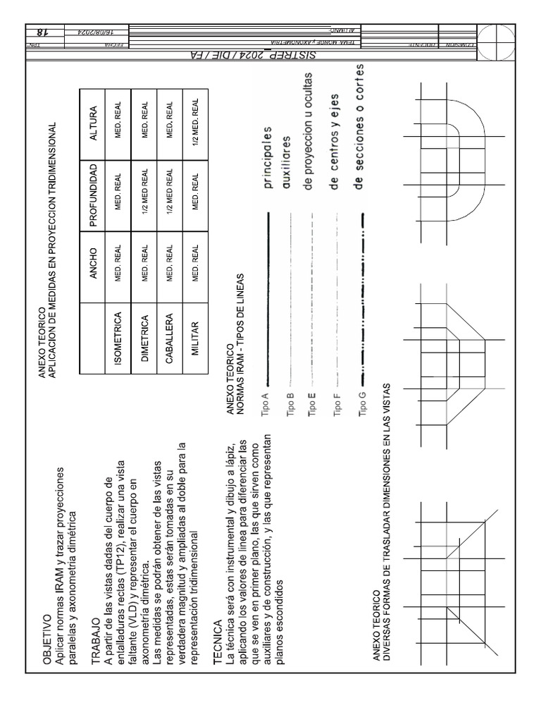TP18 - Monge y Axonometria | PDF