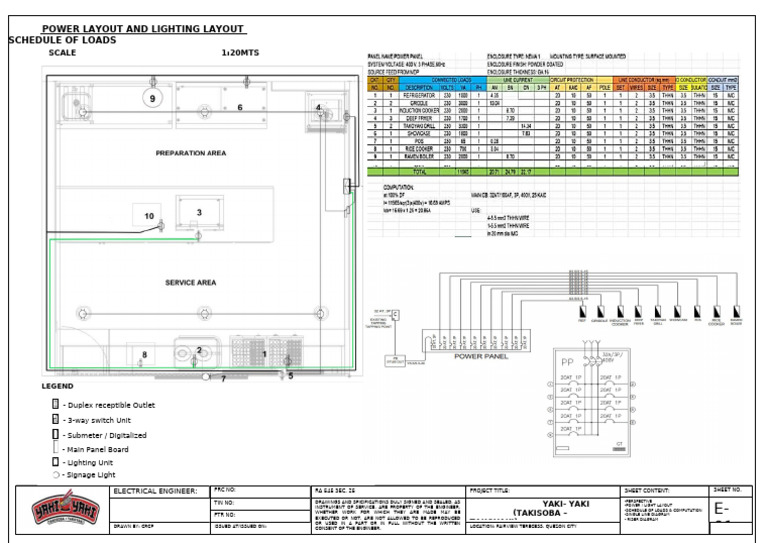 Yaki Yaki Electrical Layout | PDF