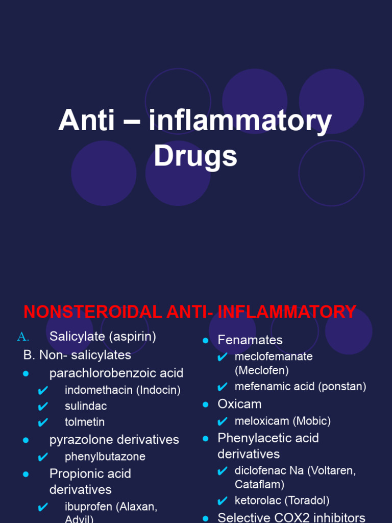 Overview of Anti-Inflammatory Drugs | PDF | Nonsteroidal Anti ...