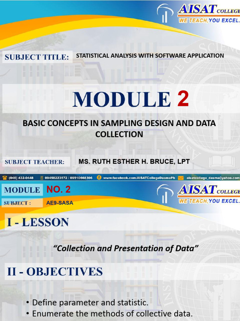 RHB - Module2 AE9 SASA - PPTX 1 | PDF | Sampling (Statistics) | Statistics