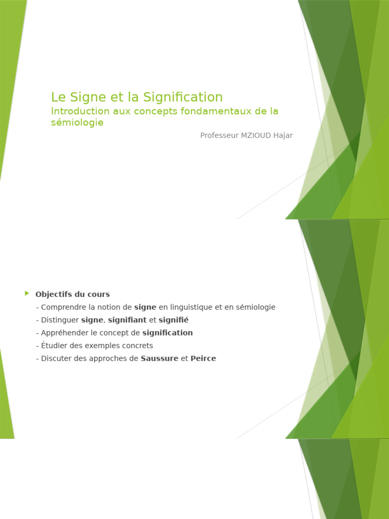 Signe et Signification en Sémiologie | PDF | Symboles | Sémiotique