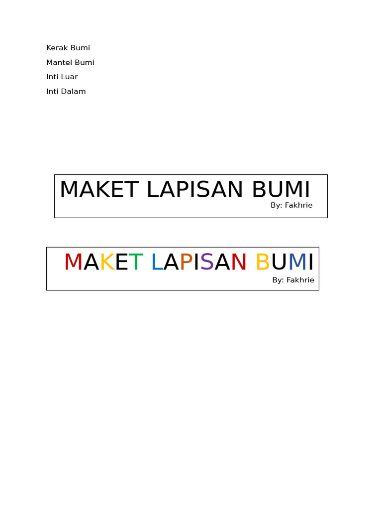 Maket Bumi | PDF