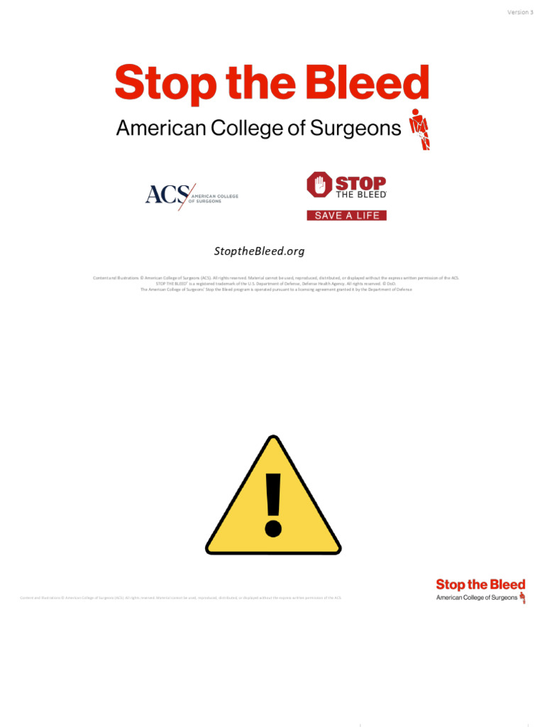 Acs Stop The Bleed Course Version 3 | PDF