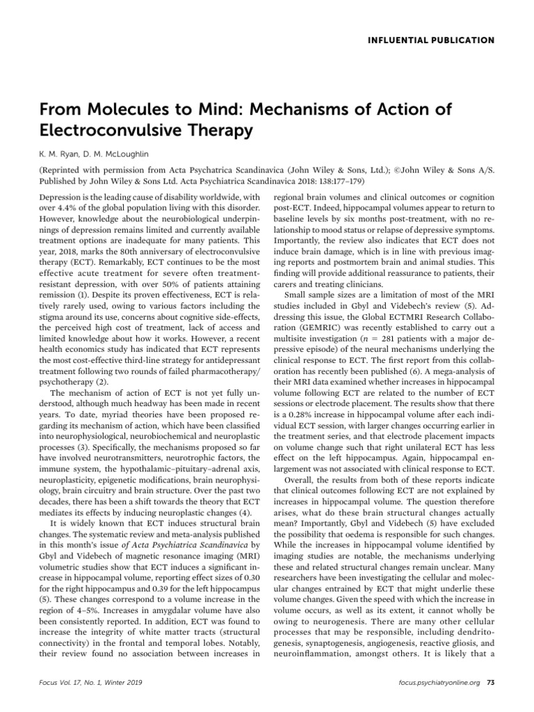 Ryan Mcloughlin 2019 From Molecules To Mind Mechanisms of Action of ...
