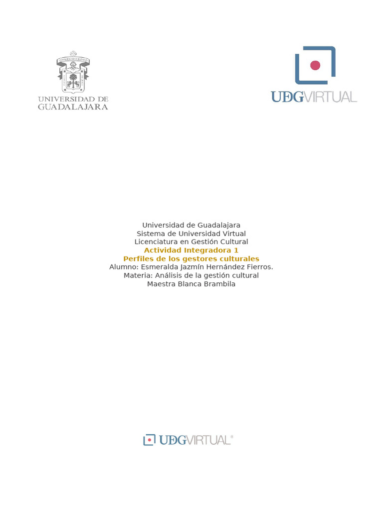 Hernandez - Esmeralda-Actividad Integradora1-Perfil de Los Gestores Culturales-Analisis de La ...