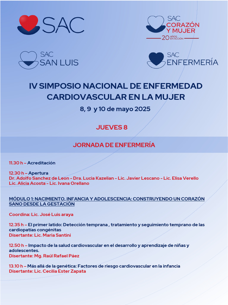 PROGRAMA SIMPOSIO ECV 2025 CyM 2 | PDF | Sistema cardiovascular | Enfermedades y trastornos