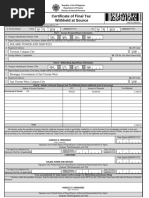 BIR Form 2306: Final Tax Certificate | PDF | Withholding Tax | Value ...