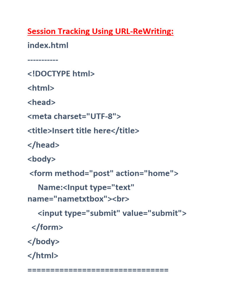 Session+Tracking+Using+URL+Re Writing | PDF