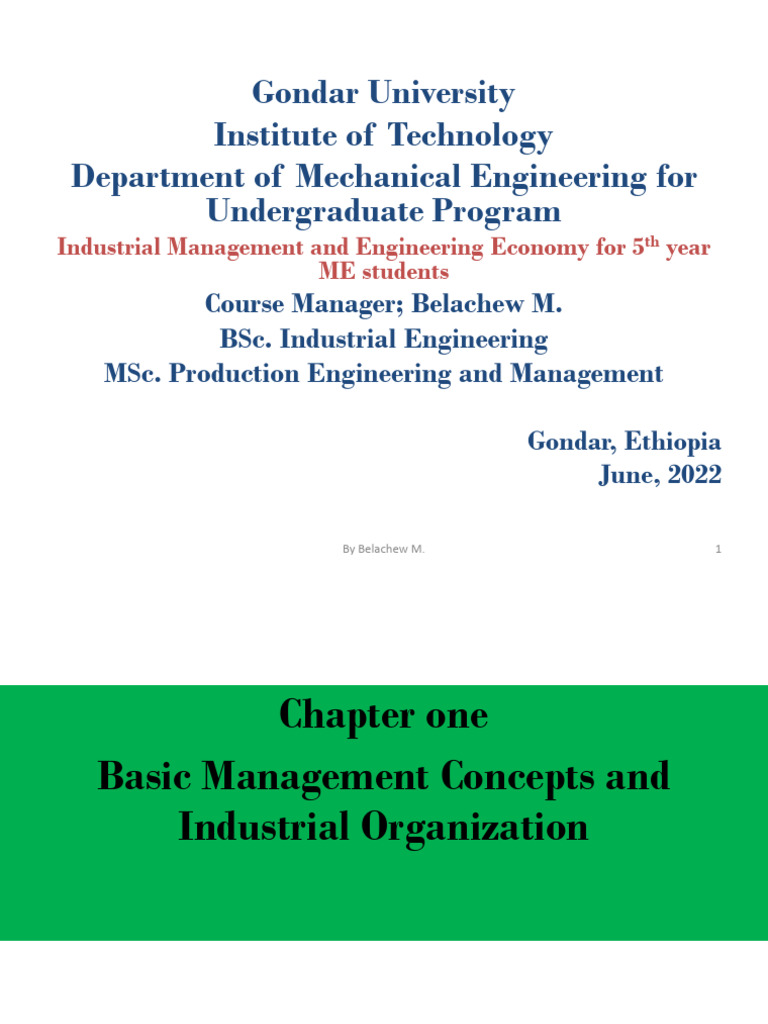Chapter 1 Basic Management Concept | PDF | Labour Economics | Goal