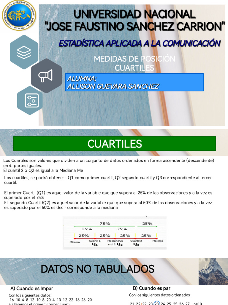 CUARTILES | PDF | Mediana | Estadísticas descriptivas