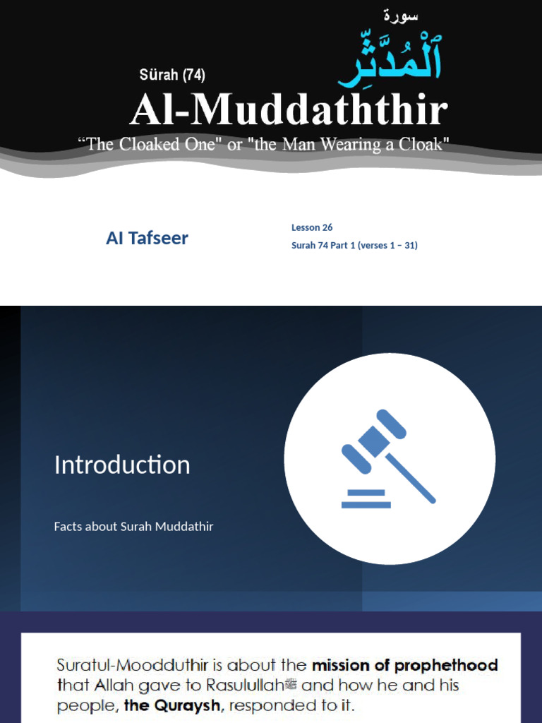 AI Tafseer Lesson 26 - Surah 74 | PDF | Prophets And Messengers In ...