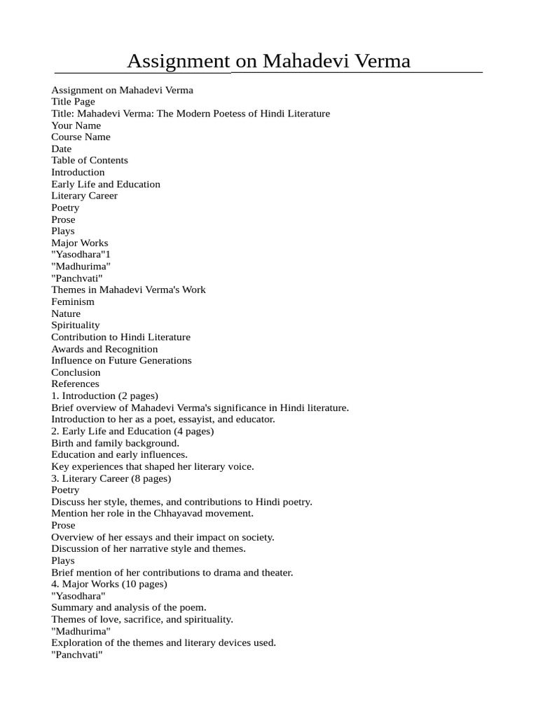 Project On Mahadevi Verma | PDF | Poetry | Love